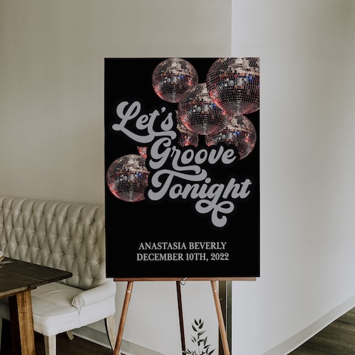 Disco Groovy Birthday Welcome Sign 70's Birthday Party - Etsy