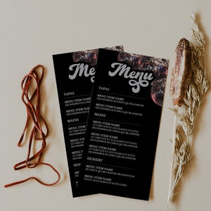 Disco Ball Menu Card, Printable Groovy Menu Cards, Groovy Menu, 70s ...