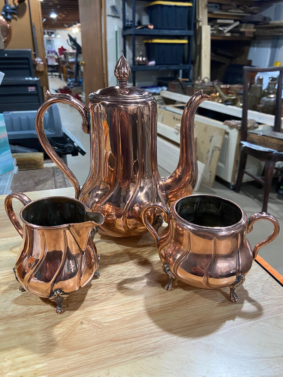 Vintage Copper Tea or Coffee Set - Etsy
