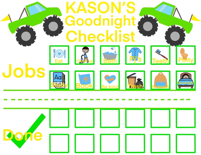 Little Boy Get Ready for Bed Checklist - Etsy