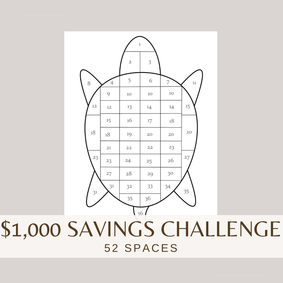 1000-dollar Savings Challenge Printable PDF / 1000 Savings - Etsy