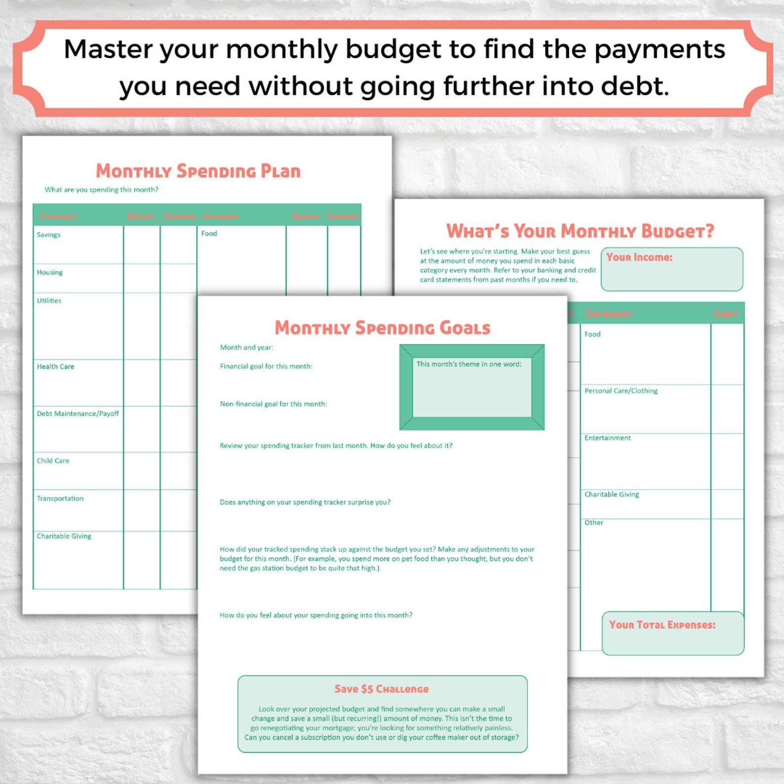 Ultimate Debt Payoff Journal / Printable Debt Trackers Instant Download ...