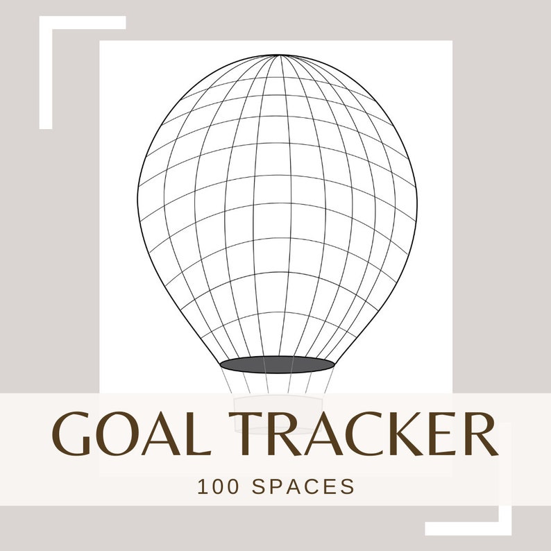 Hot-air Balloon Goal Tracker PDF Download / Savings Challenge - Etsy
