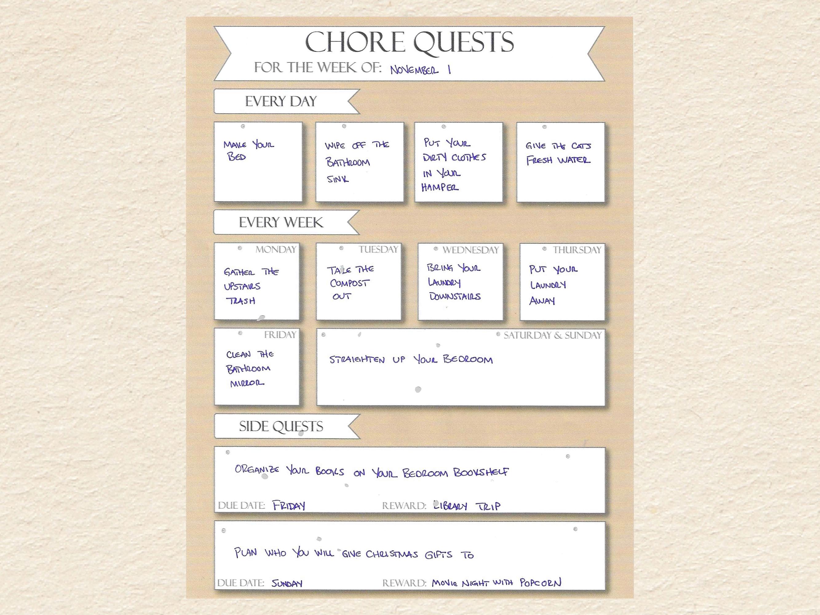 Chore Chart, Quest Style - Etsy