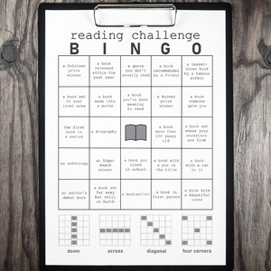 Book Bingo Reading Challenge: Printable Game (PDF Download) - Etsy