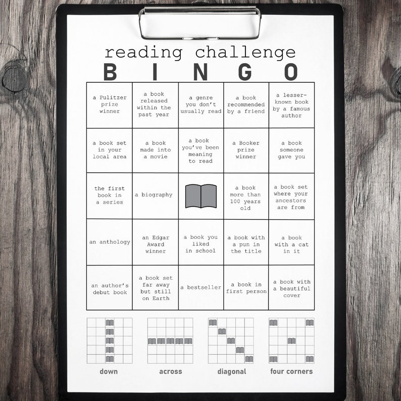 Book Bingo Reading Challenge: Printable Game (PDF Download) - Etsy