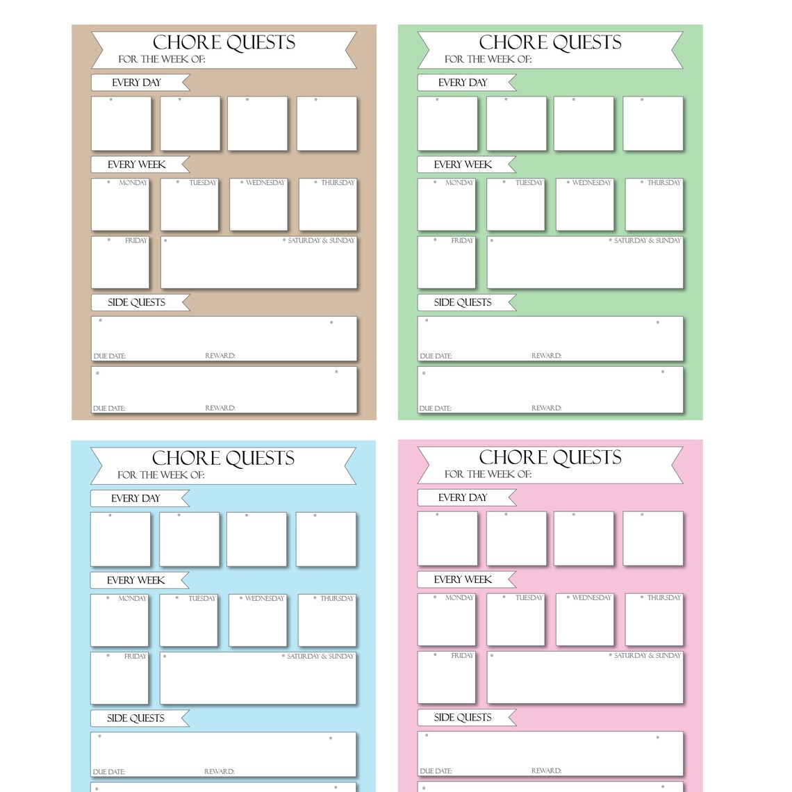 Chore Chart, Quest Style - Etsy