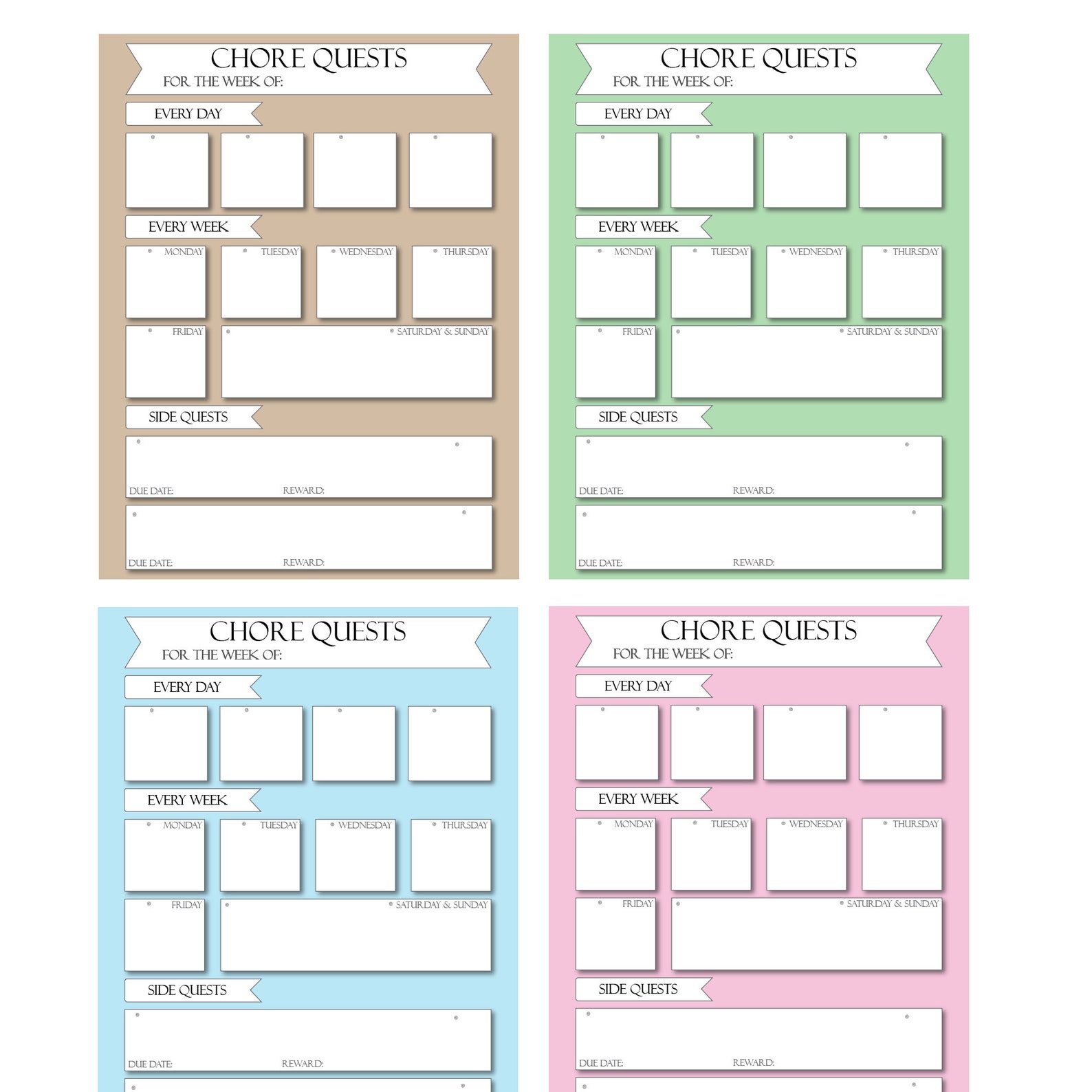 Chore Chart, Quest Style - Etsy