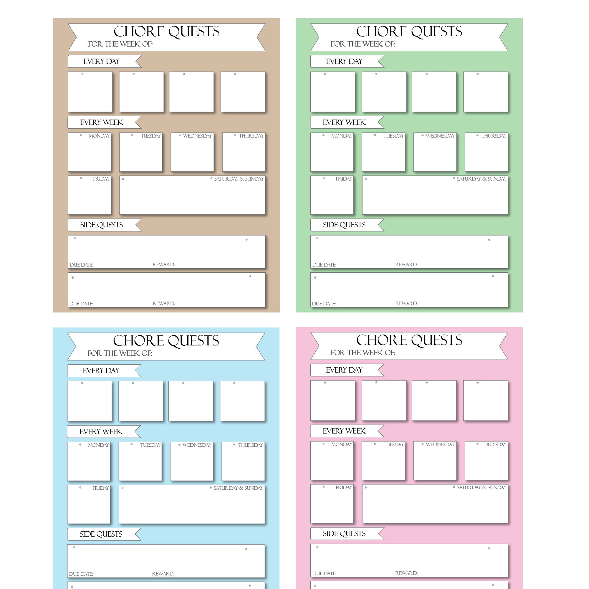 Chore Chart, Quest Style - Etsy
