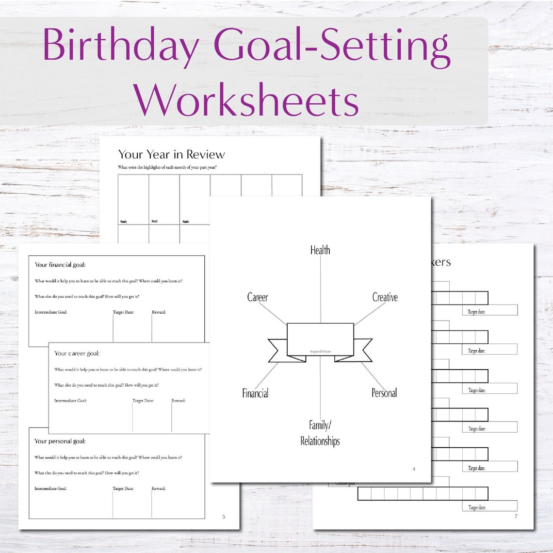 Birthday Goal-setting Workbook: Annual Trackers (instant Download) - Etsy