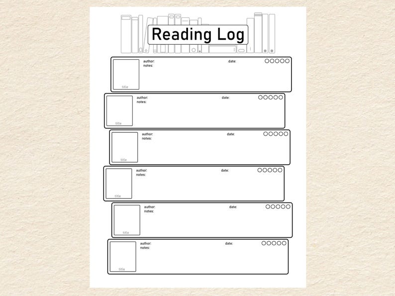 Printable Book Tracker: Reading Log With Rating System (digital ...
