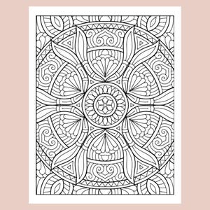 100 Floral Mandala Coloring Pages: Meditative Flower Designs (PDF) - Etsy