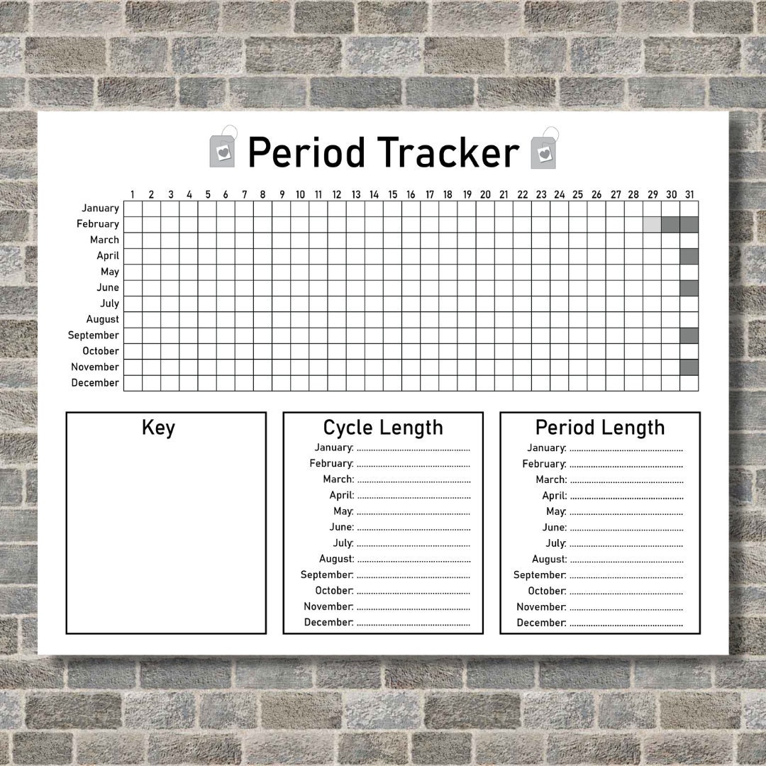 Period Tracker PDF Template / Printable Cycle Tracker / Track Your ... Period Tracker PDF Template / Printable Cycle Tracker / Track Your ...