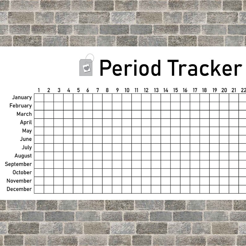Printable Period Tracker Template: Monthly Cycle Chart (PDF) - Etsy