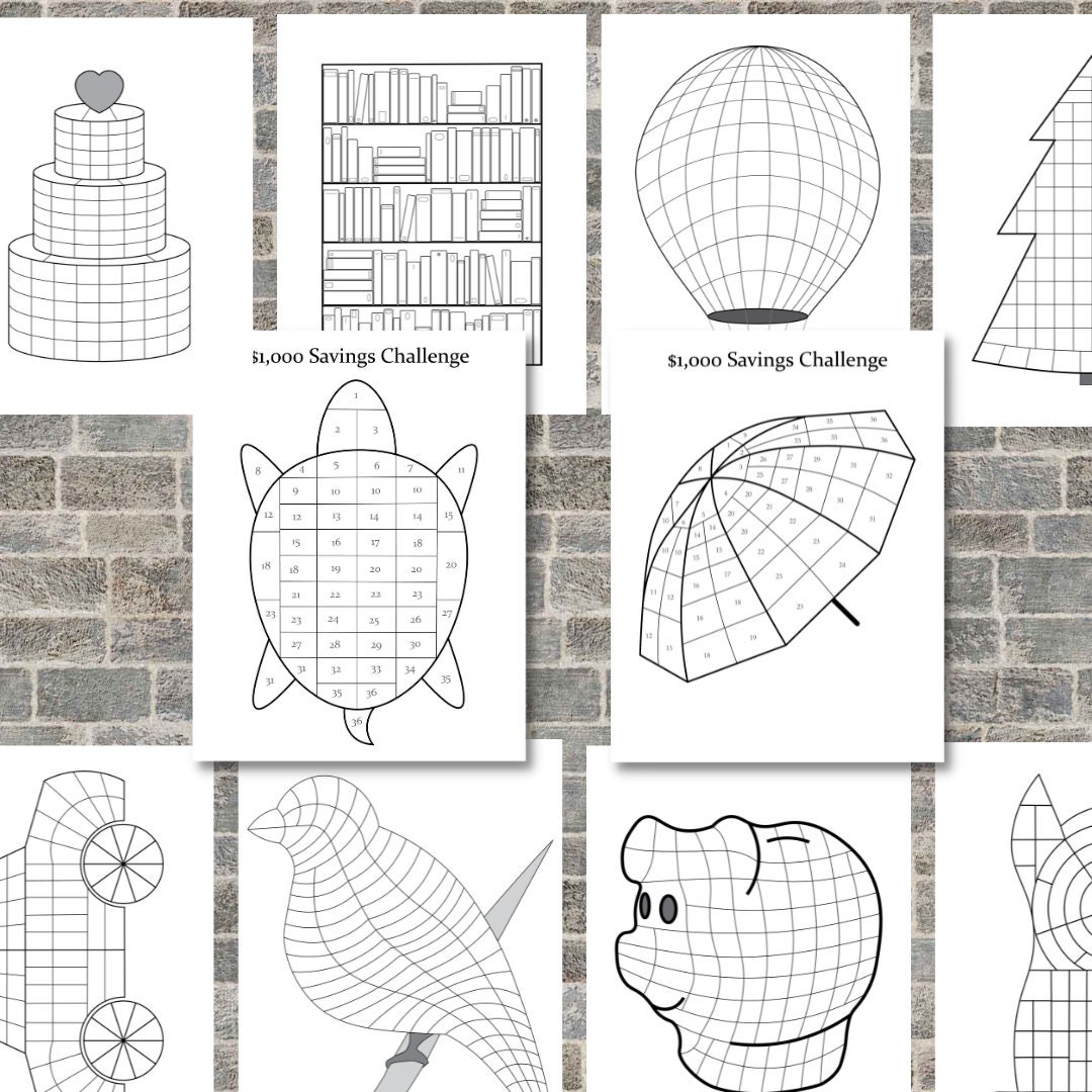 Goal Trackers Bundle / Savings Challenge Printables / Savings Challenge ...