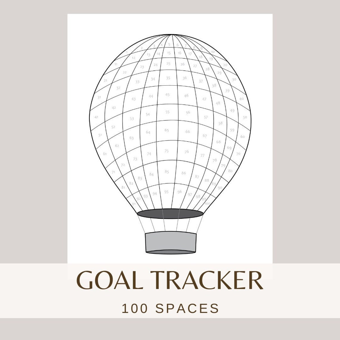 Hot-air Balloon Goal Tracker PDF Download / Savings Challenge Printable ...