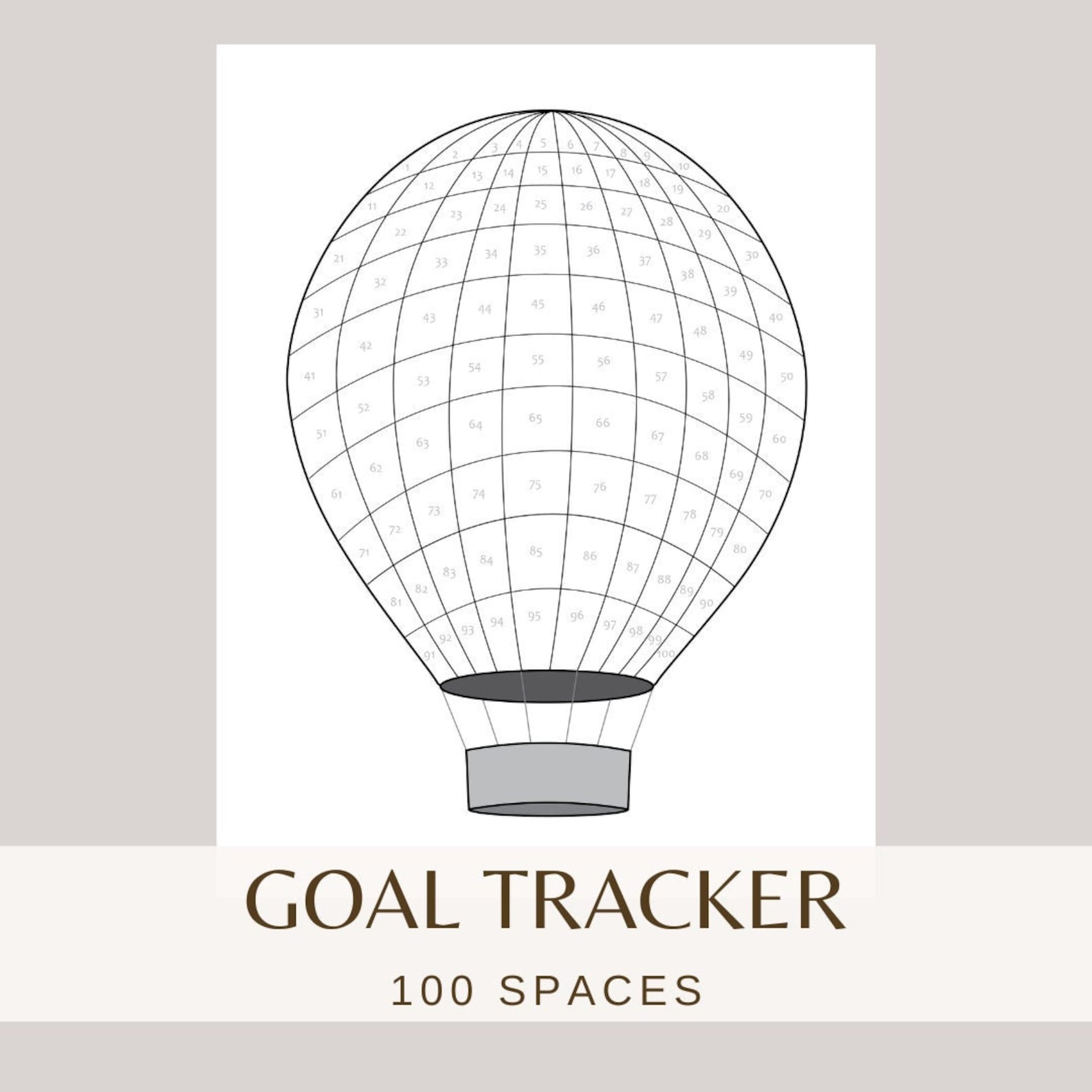 Hot-air Balloon Goal Tracker PDF Download / Savings Challenge Printable ...