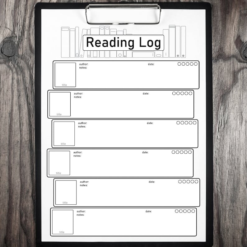 Printable Book Tracker: Reading Log With Rating System (digital ...