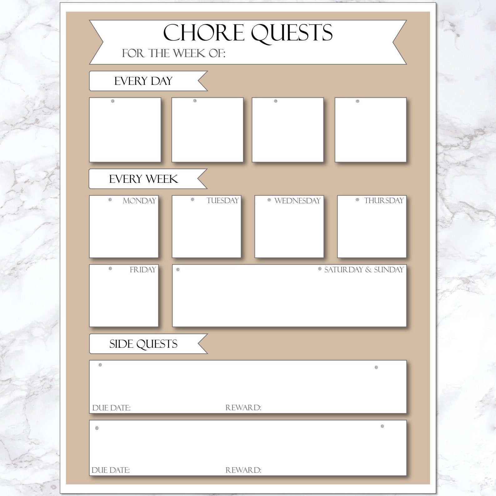 Chore Chart, Quest Style - Etsy