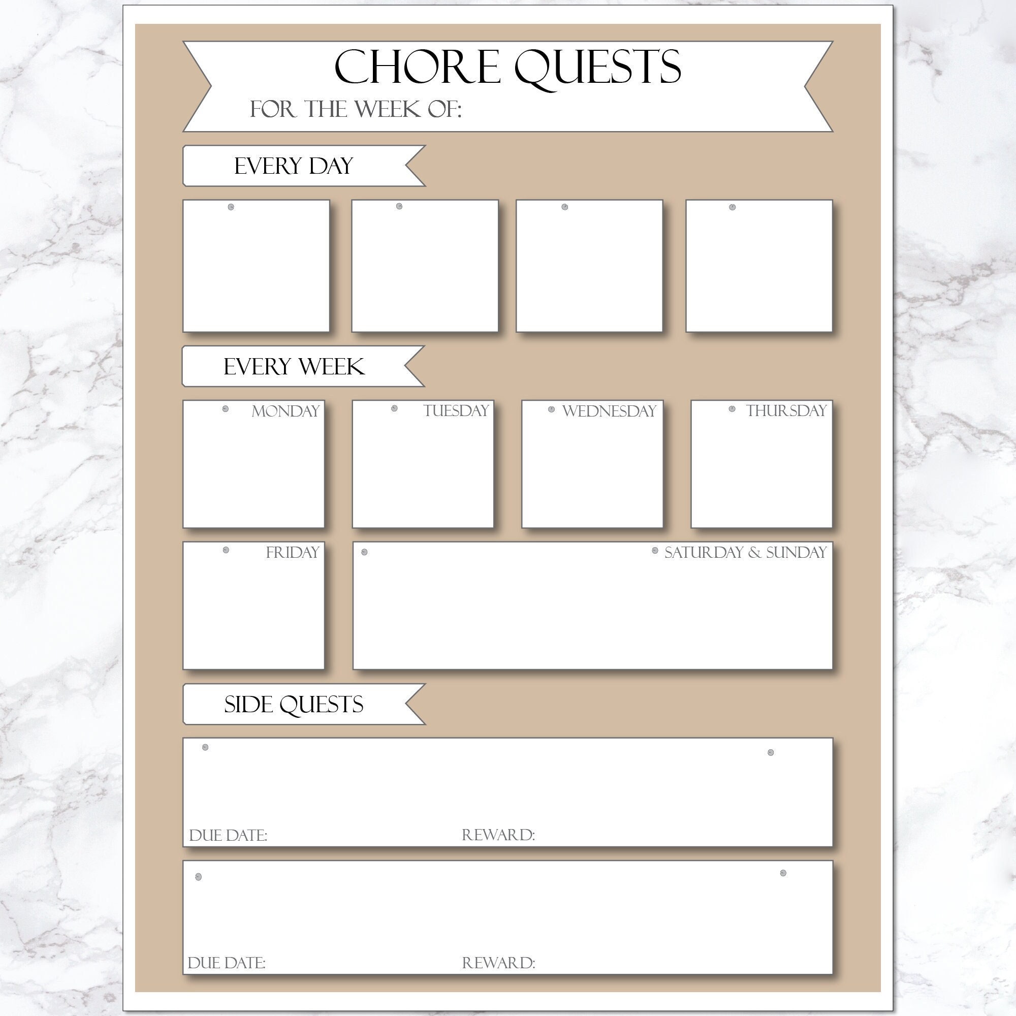 Chore Chart, Quest Style - Etsy