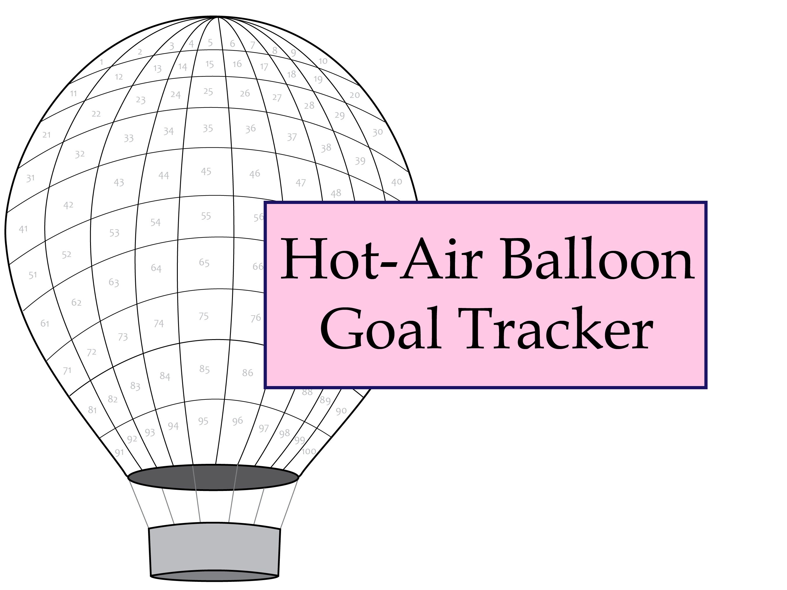 Hot-air Balloon Goal Tracker PDF Download / Savings Challenge Printable ...