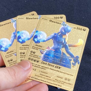Shadow Mewtwo GX Pokemon Card Custom Gold Metal | Etsy