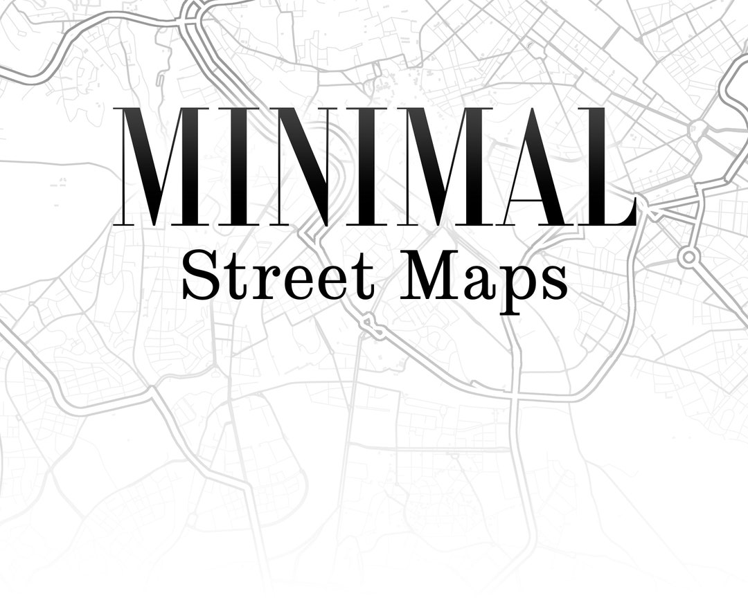 Minimal Street Maps Custom Maps Metal Prints & Photo Panels - Etsy