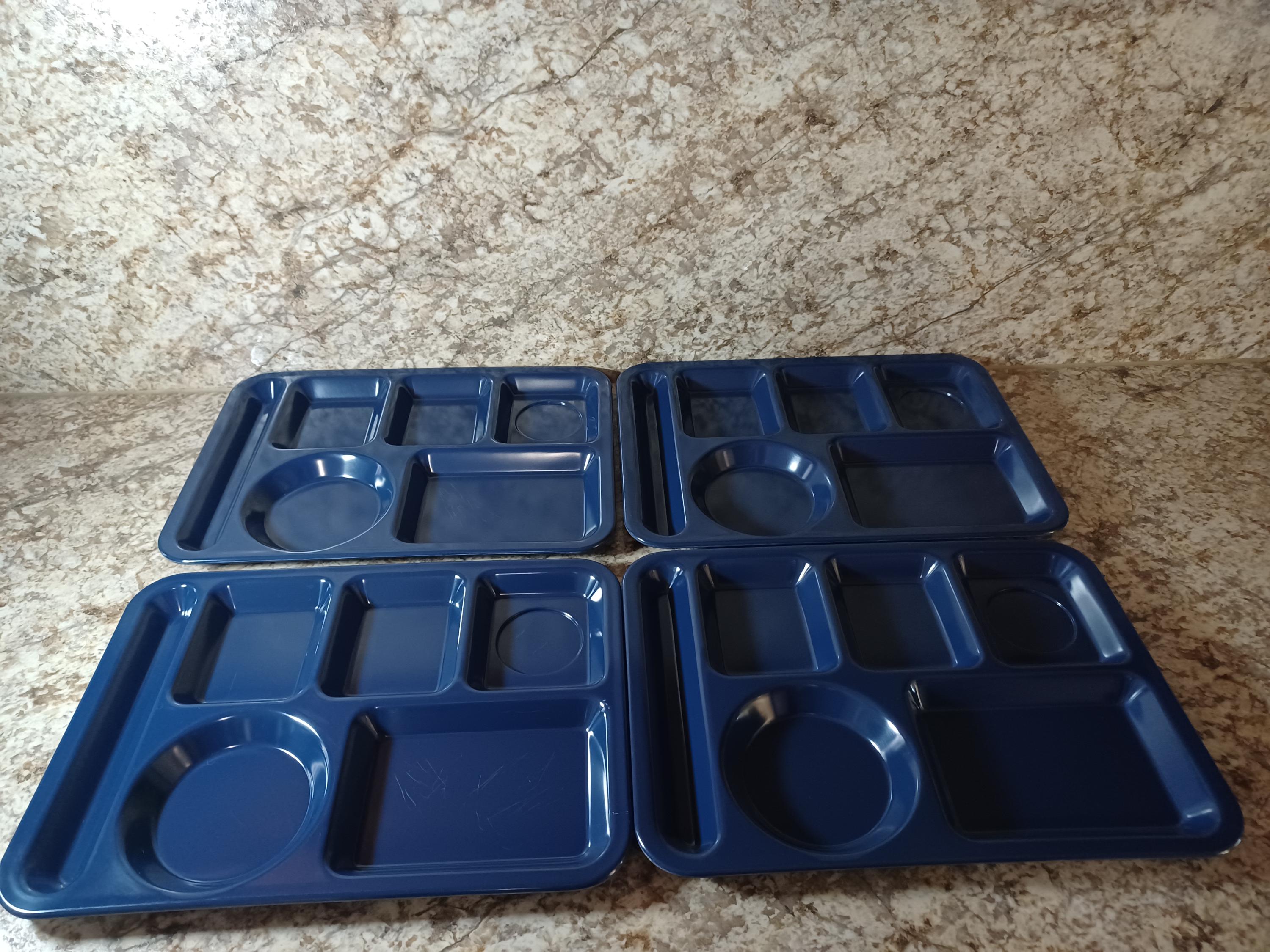 4 Texas Ware Lunch Trays, Set of 4, Blue Heavy Duty, Mid Century,bo-ho ...