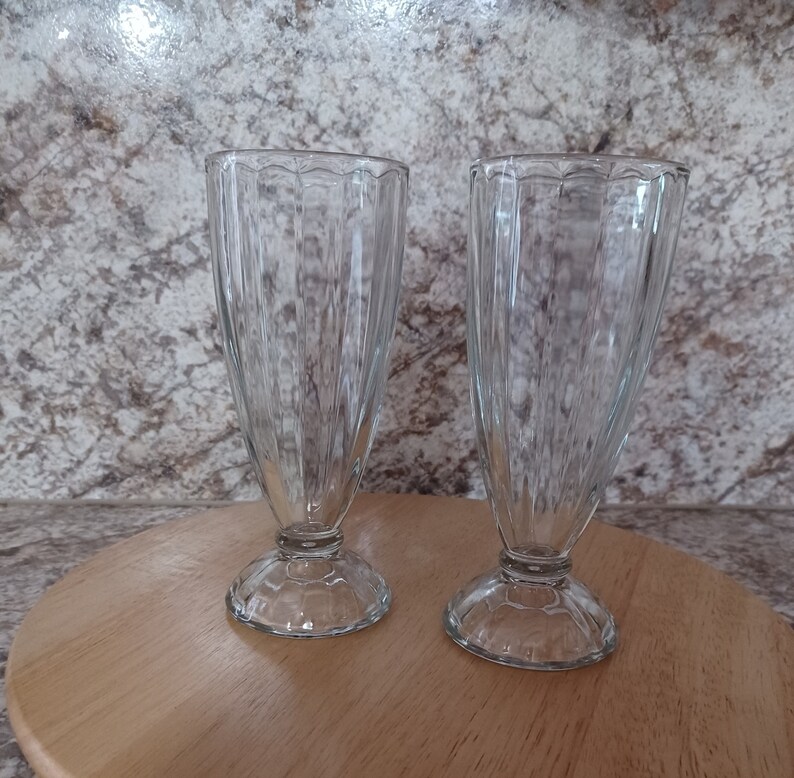 Vintage Set of 2, Footed Float Glasses, Footed Parfait Glasses, Footed ...