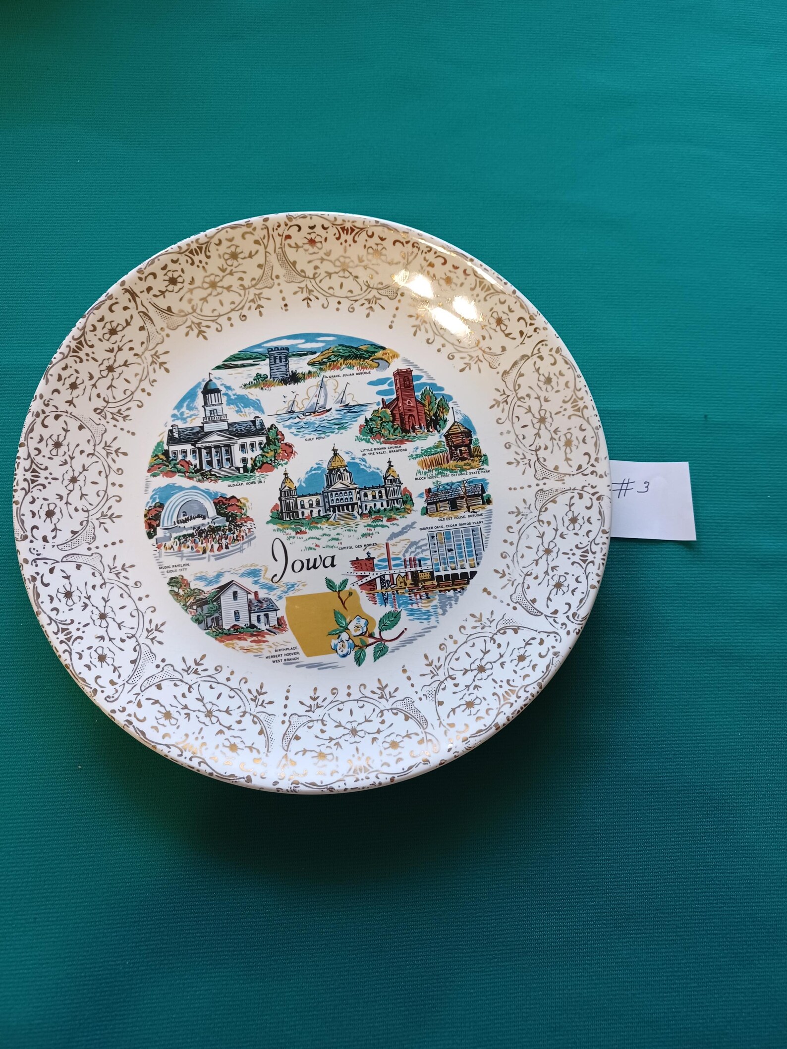 Vintage 1950s Souvenir State Plates, Sold Separately – Oregon, Iowa ...