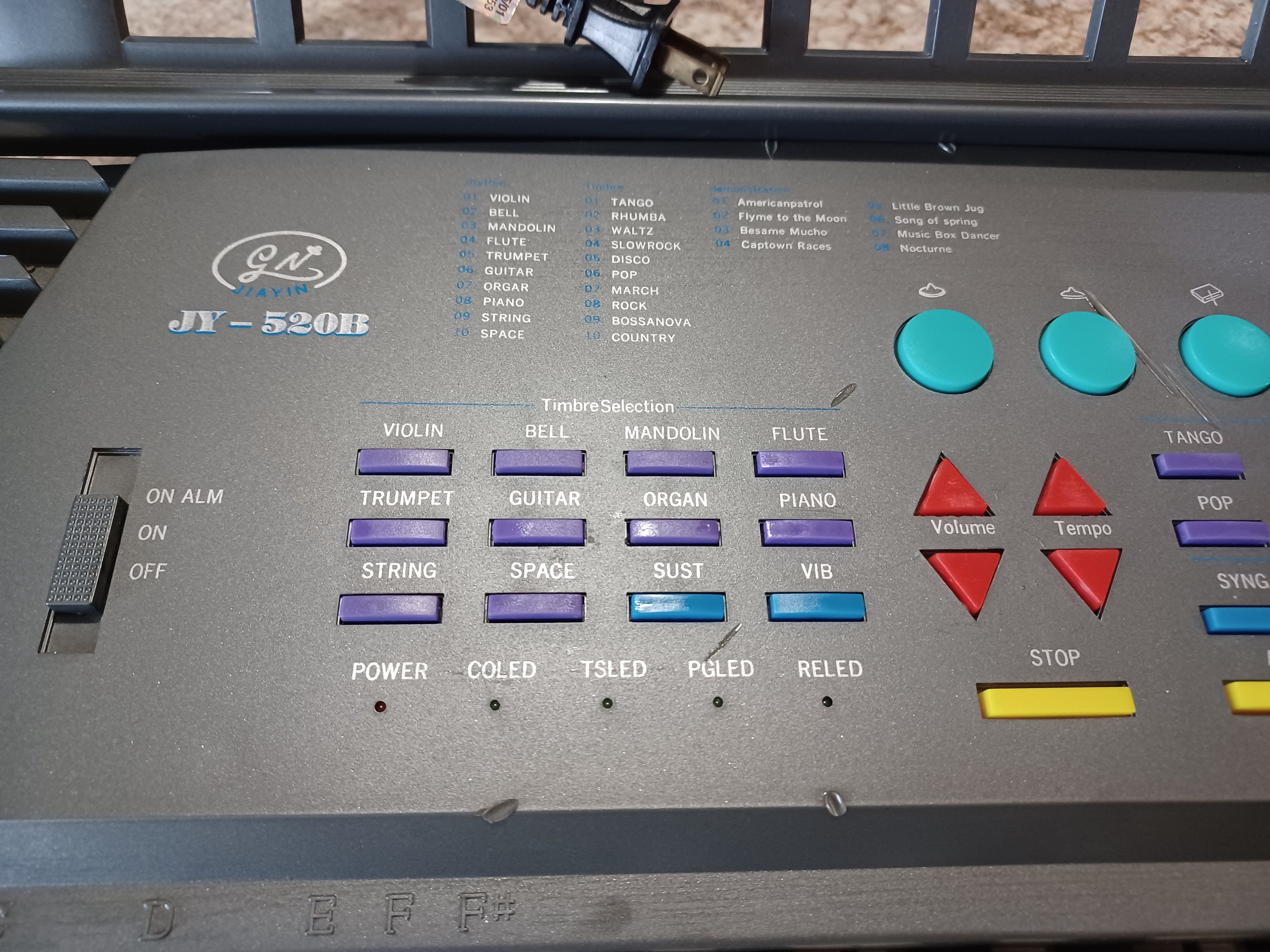 Vintage Electronic Keyboard JY-520B - 1980s Keyboard, Programmed for ...