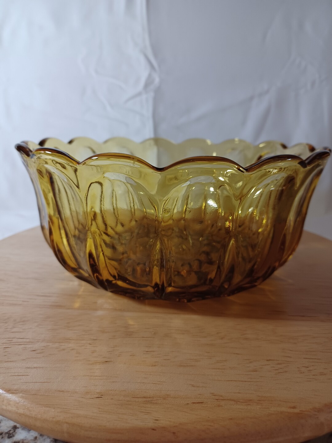 Vintage Amber Glass Bowl by Anchor Hocking Fairfield Pattern 1970s ...