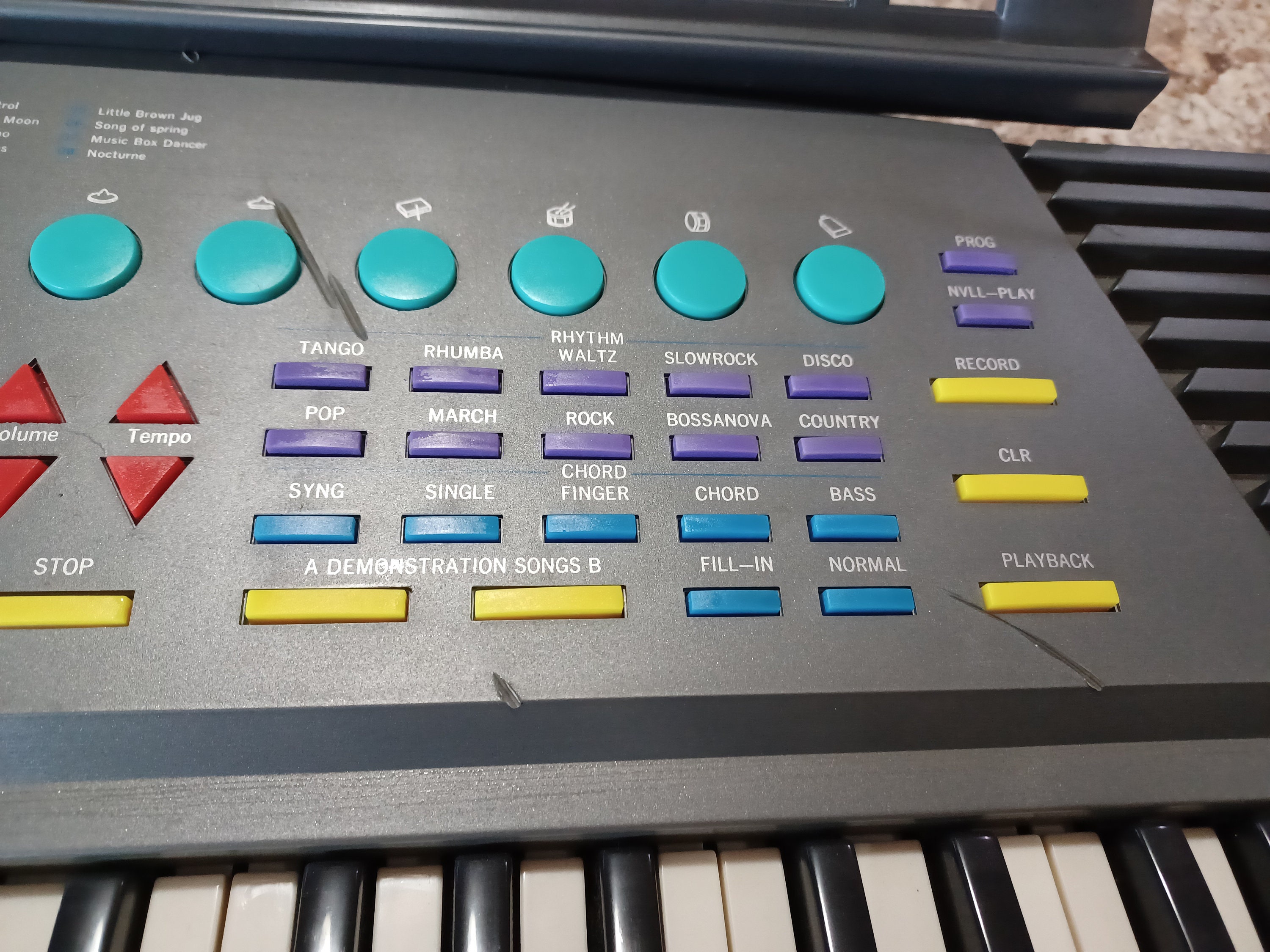 Vintage Electronic Keyboard JY-520B - 1980s Keyboard, Programmed for ...