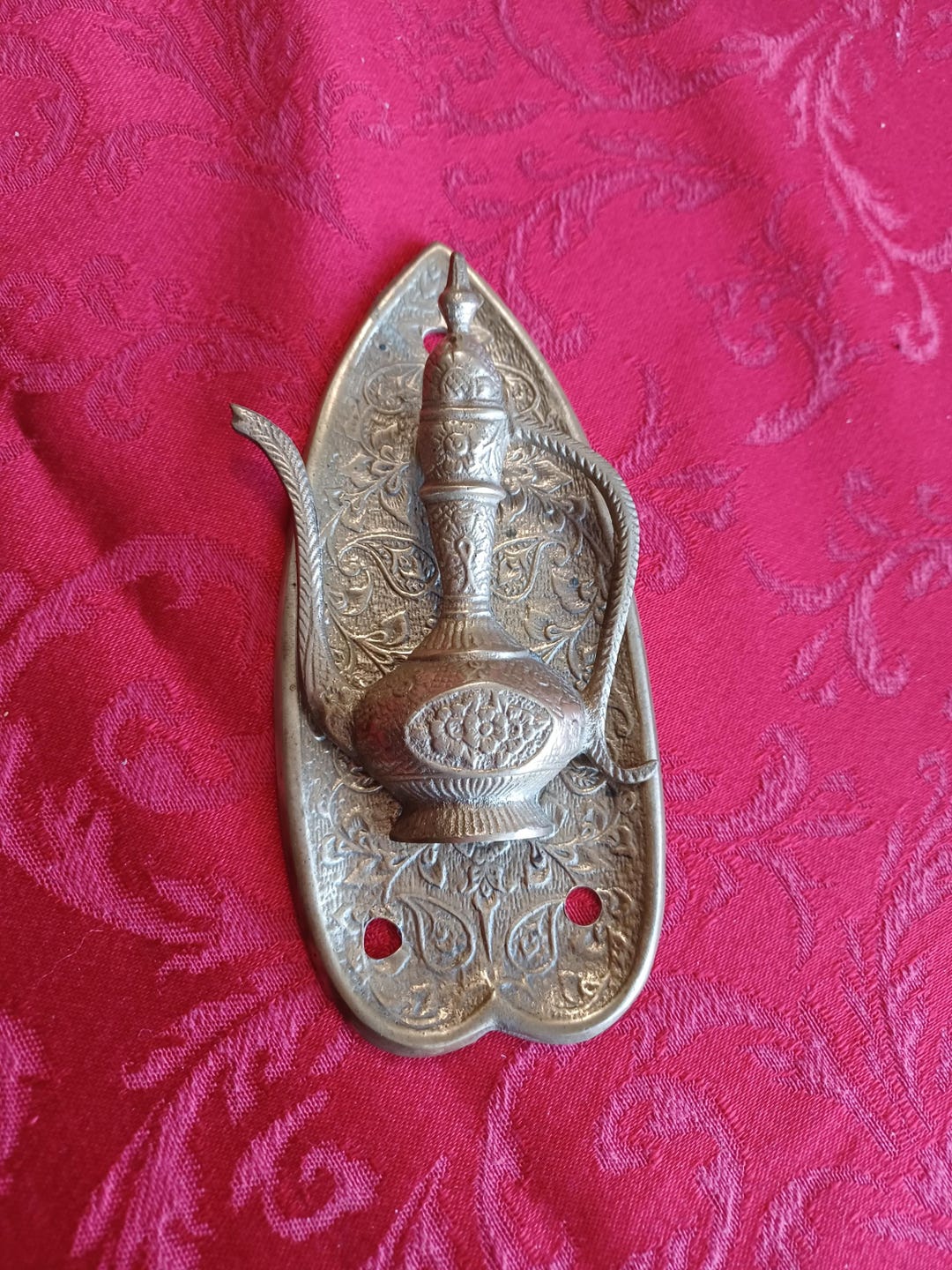 Vintage Brass Tea Pot/coffee Pot Door Knocker, Antiqued Brass, Bo-ho ...