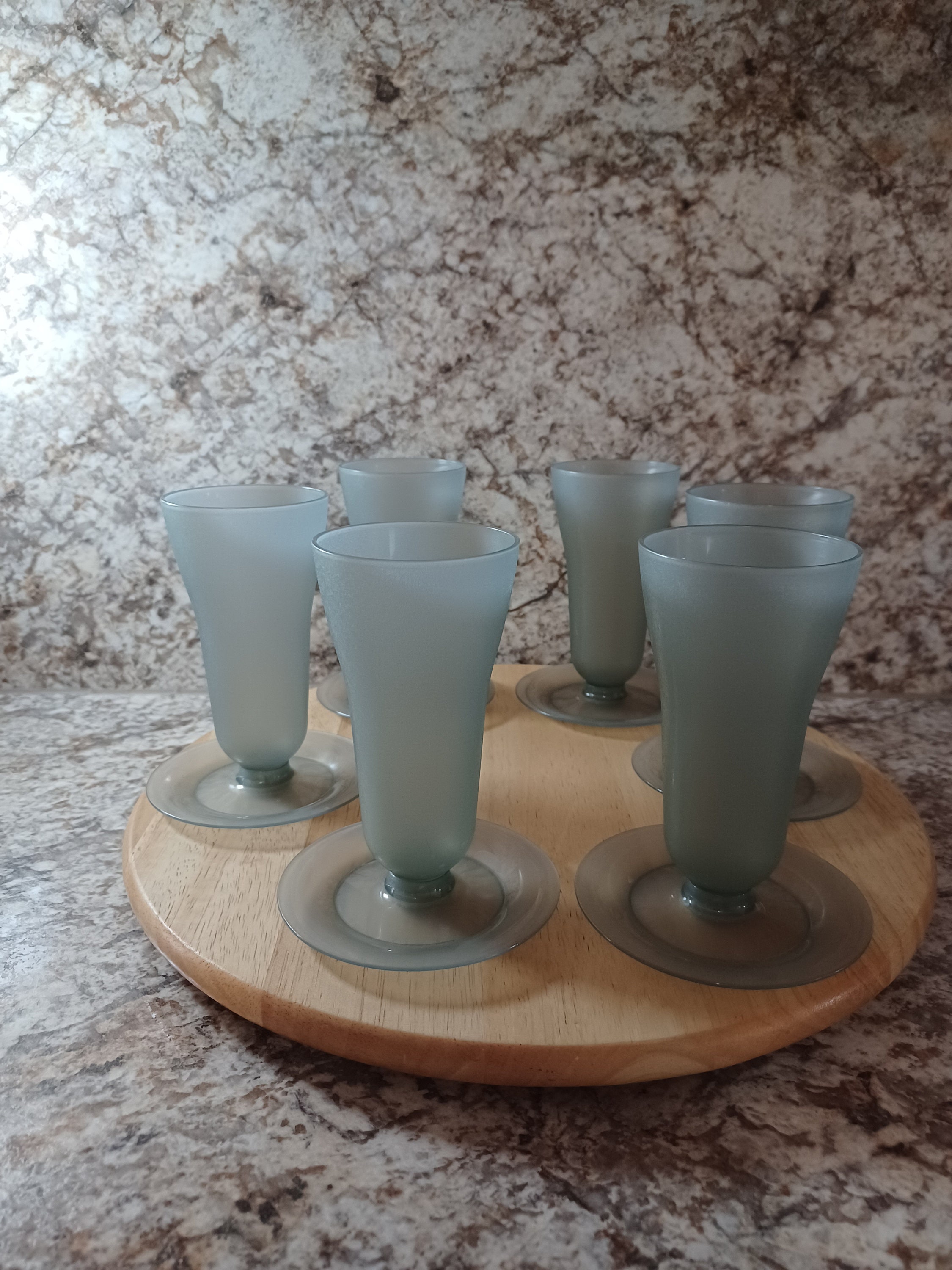 6 Pc Set 1960s TUPPERWARE Parfait Pudding Dishes,charcoal Gray Ice ...