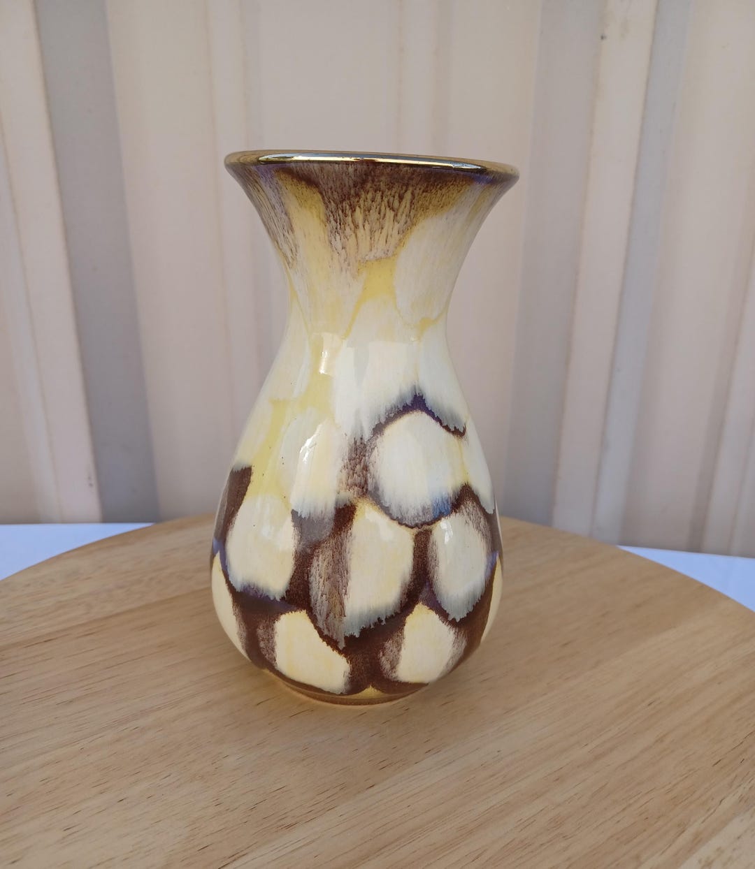 Vintage German Pottery 581-16 Vase, Vintage Ceramic Vase,yellow Vase ...