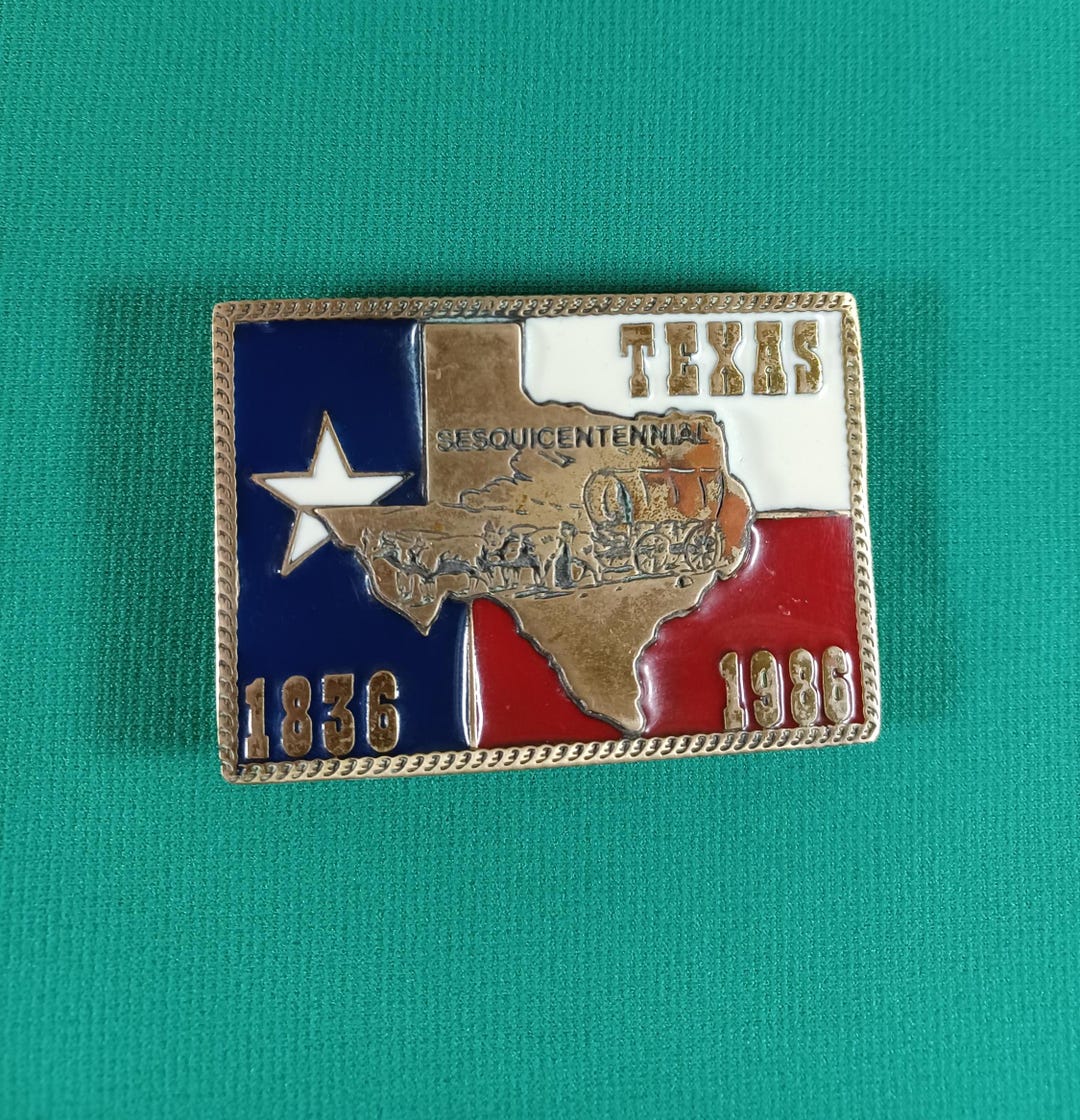 Vintage Brass Belt Buckle,limited Edition Texas Sesquicentennial ...
