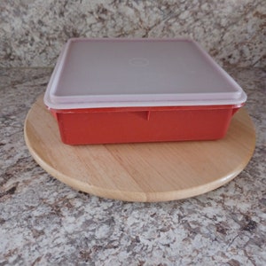 1980s TUPPERWARE Snack Stor Keeper Square Storage Paprika Container 514 ...