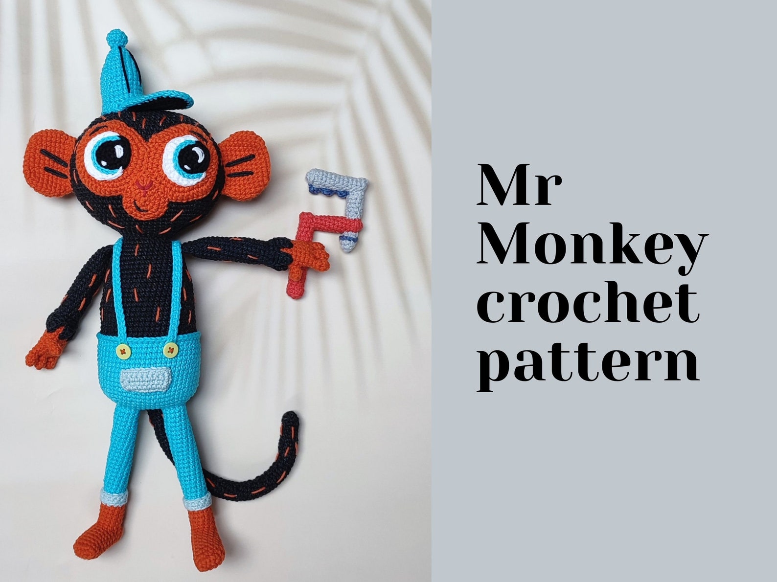Mr. Monkey Mechanic Crochet Pattern: Amigurumi Toy (PDF File) - Etsy