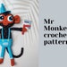 Mr. Monkey Mechanic Crochet Pattern: Amigurumi Toy (PDF File) - Etsy