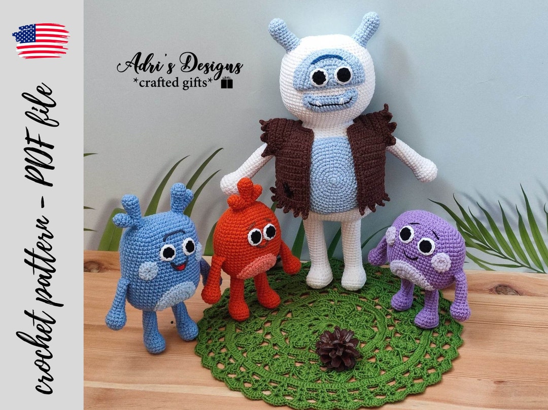 Yeti and the Bumble Nums Crochet Pattern PDF File Yeti Amigurumi ...