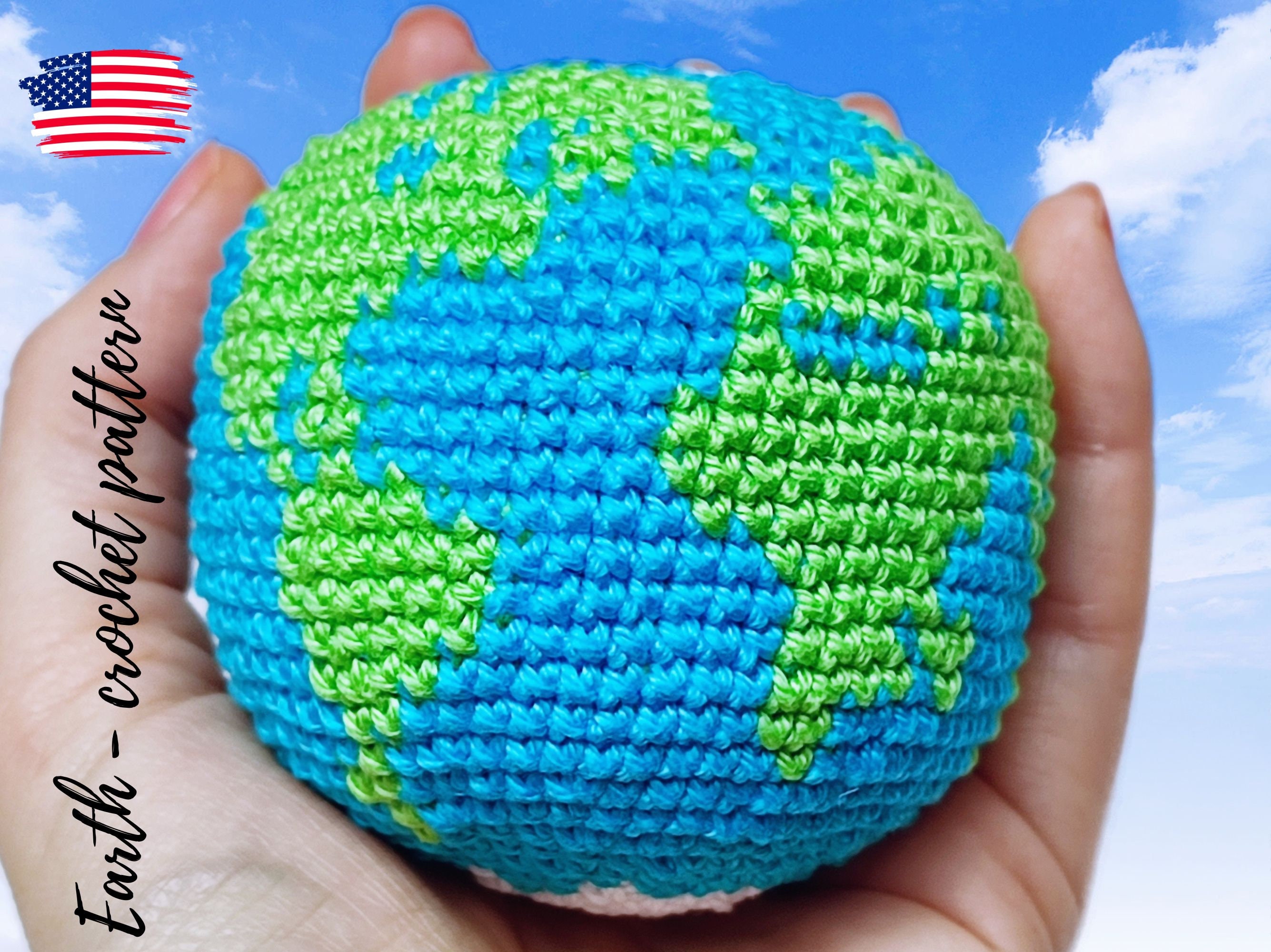 Earth Crochet Pattern: Amigurumi World Globe Instructions (PDF File) - Etsy
