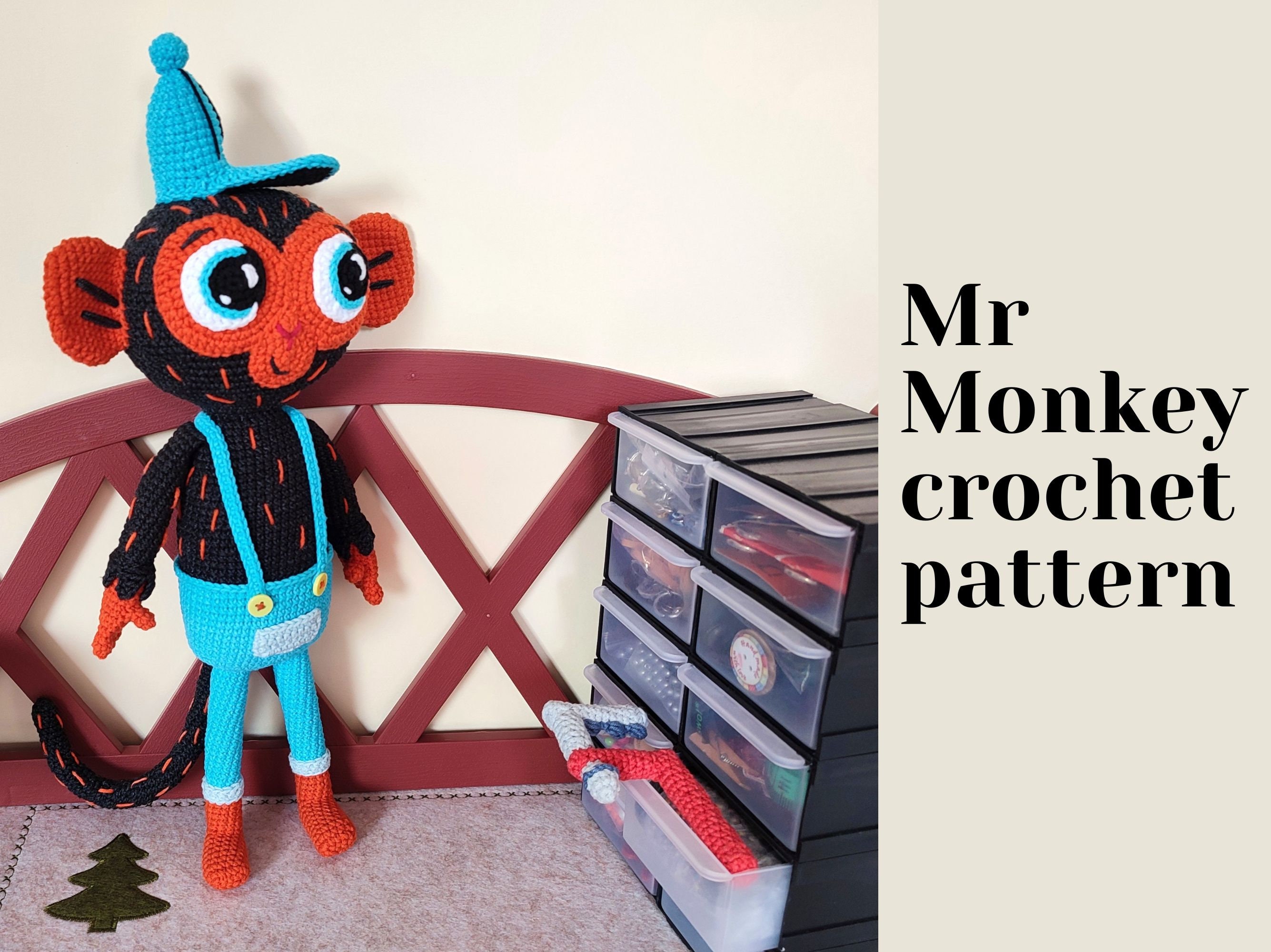 Mr. Monkey Mechanic Crochet Pattern: Amigurumi Toy (PDF File) - Etsy