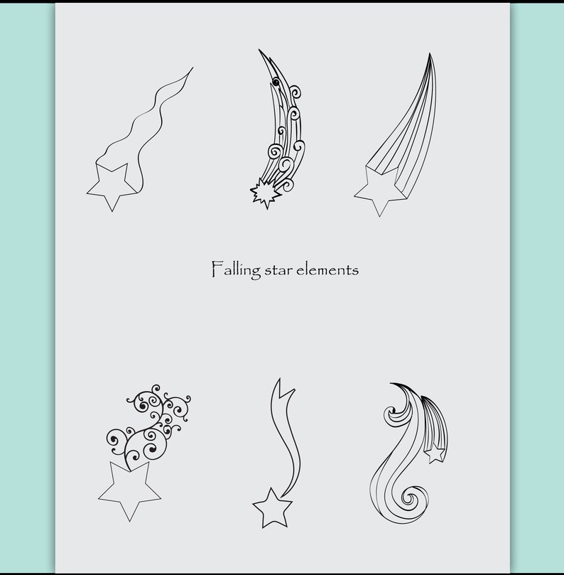 Hand Drawn Celestial Line Art Elements - Etsy