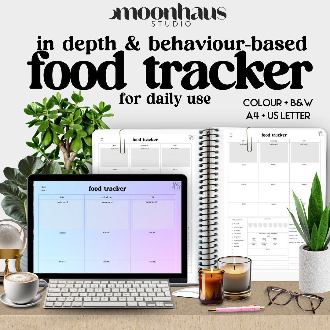 Food Tracker Journal Page: Printable & Digital Dietary Planner, Food ...