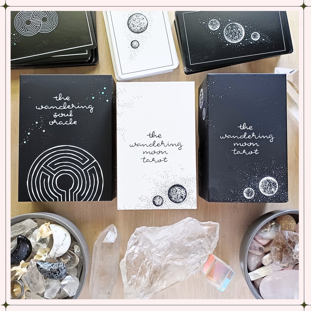 Indie Tarot Deck & Oracle Deck Bundle Set: Midnight Sky, Wandering Moon ...