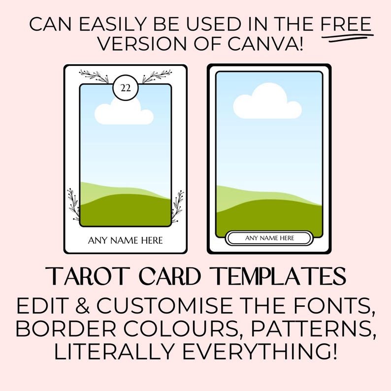 DIY Tarot Card Templates for Canva (digital Printable) - Etsy