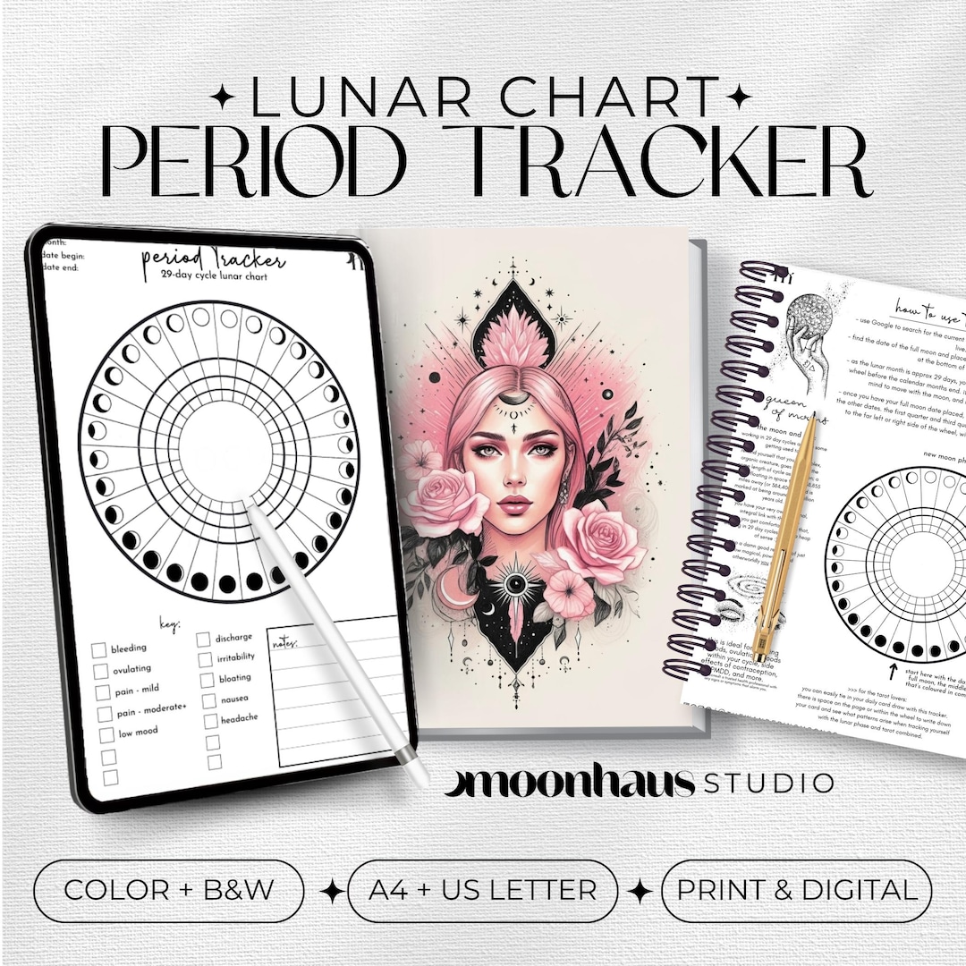 Period Tracker, Ovulation, PMS PMDD Tracker, Digital & Printable ...