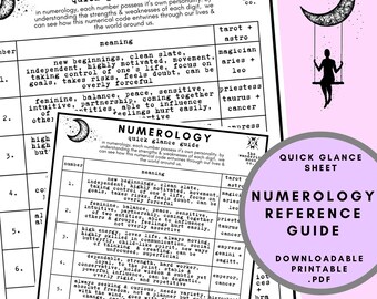 Numerology Cheat Sheet - Etsy