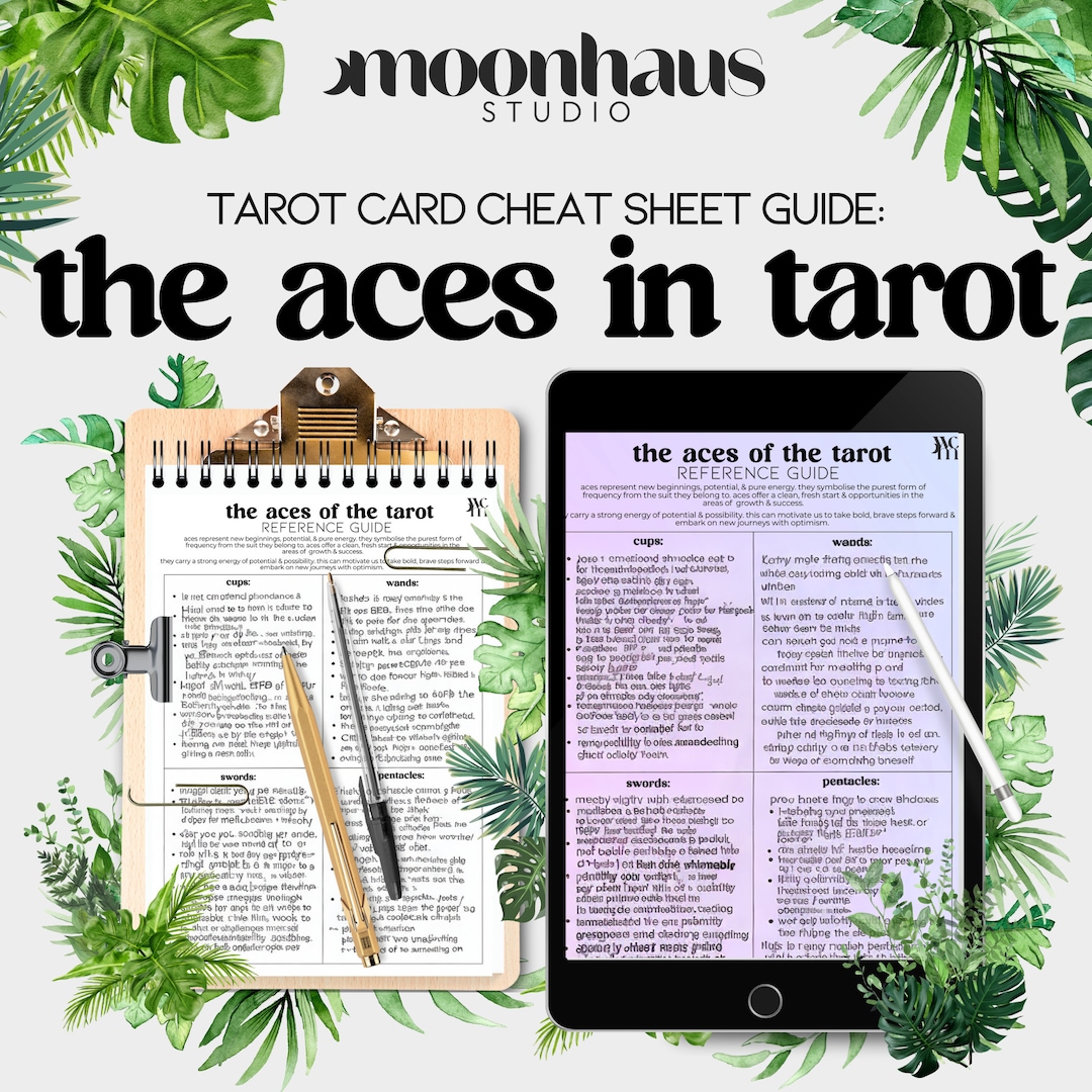 Tarot Cheat Sheet: the Aces Ace Cards PDF Printable Download Spiritual ...